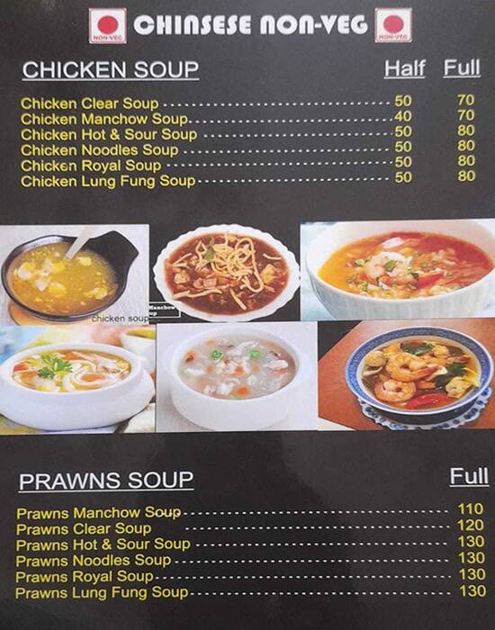 Menu of Om Sai Chinese Corner, Virar, Mumbai