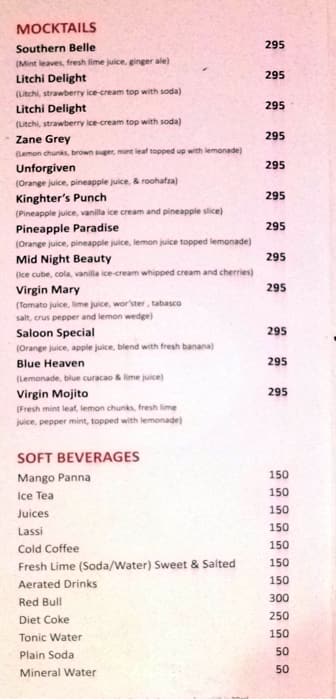 Menu at Delly Belly Lounge Bar, New Delhi, Shop No. 39