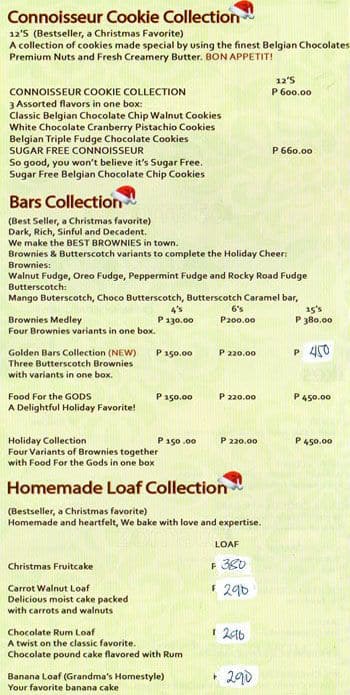 Menu at Patisserie Caroline desserts, Quezon City, L2