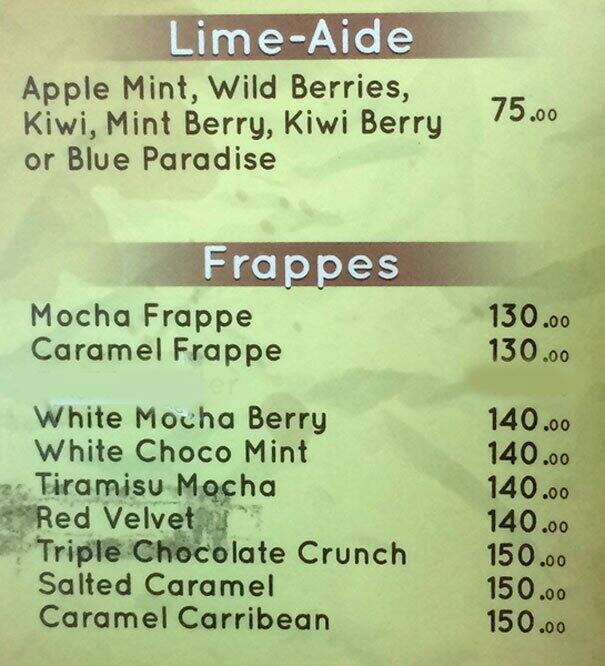 Menu at Fisher Café cafe, Quezon City, LG / F