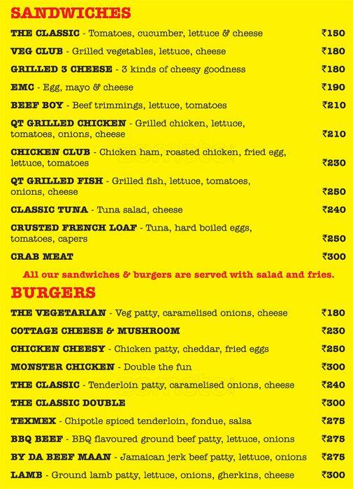Menu at QT Grills, Chennai, +RG5
