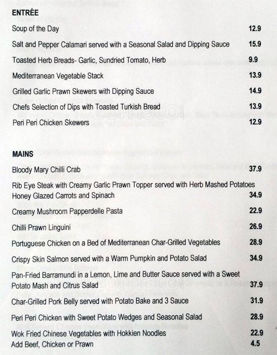 Carta de Aaliya's Café & Restaurant, Ipswich