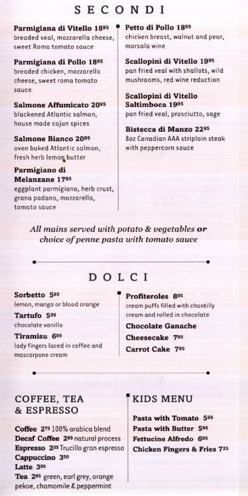 Menu at Amici restaurant, Pickering, Pickering Pkwy