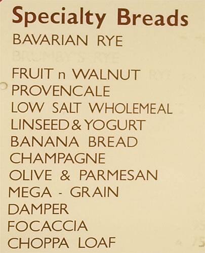 Carta de Ferntree Gully Bakery, Ferntree Gully