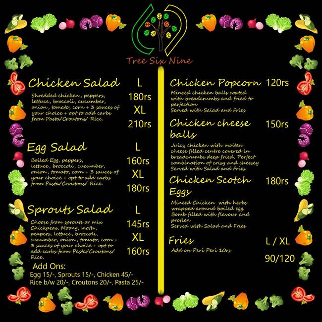 Menu of Tree Six Nine, Azad Nagar, Mumbai