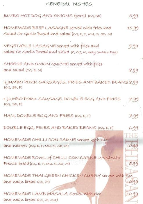 Menu at The Pheasant Inn & Restaurant Heathrow, Hayes, 98 W End Ln