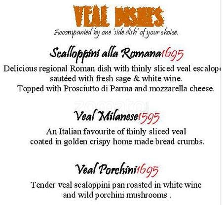 Menu at ORO pizzeria, Glasgow