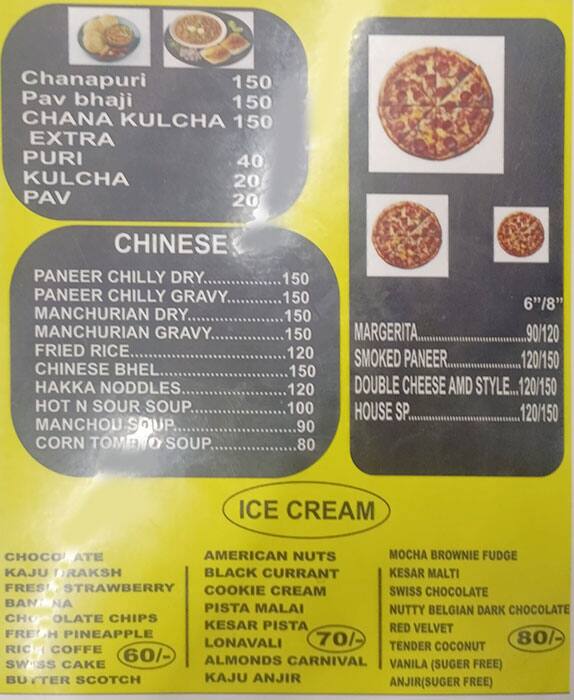 Menu of Bholenath Fast Food, Hansol, Ahmedabad