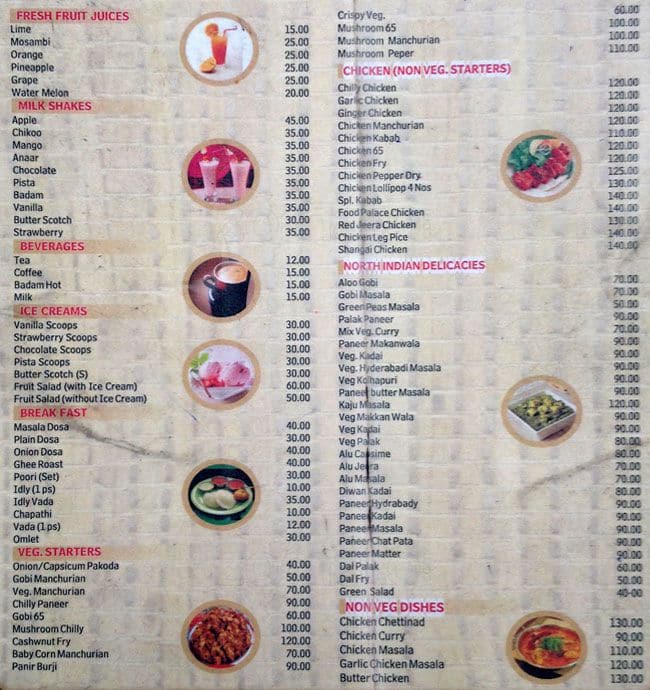 Food Palace Menu, Menu for Food Palace, Doora, Mysore - Zomato