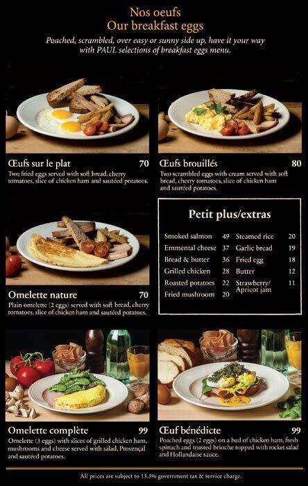 Menu at PAUL Bakery PIK Avenue, Jakarta, Pantai Indah Kapuk St Boulevard