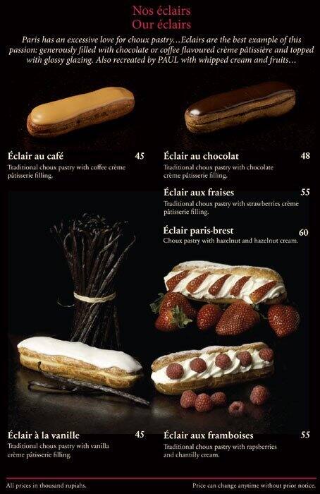 Menu at PAUL Bakery PIK Avenue, Jakarta, Pantai Indah Kapuk St Boulevard