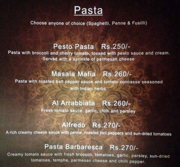 Menu at Indori Jalpan, Indore