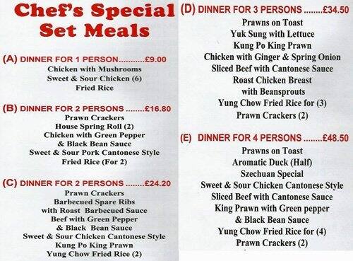 Menu at China Chef fast food, Coventry, Sycamore Corner Arley