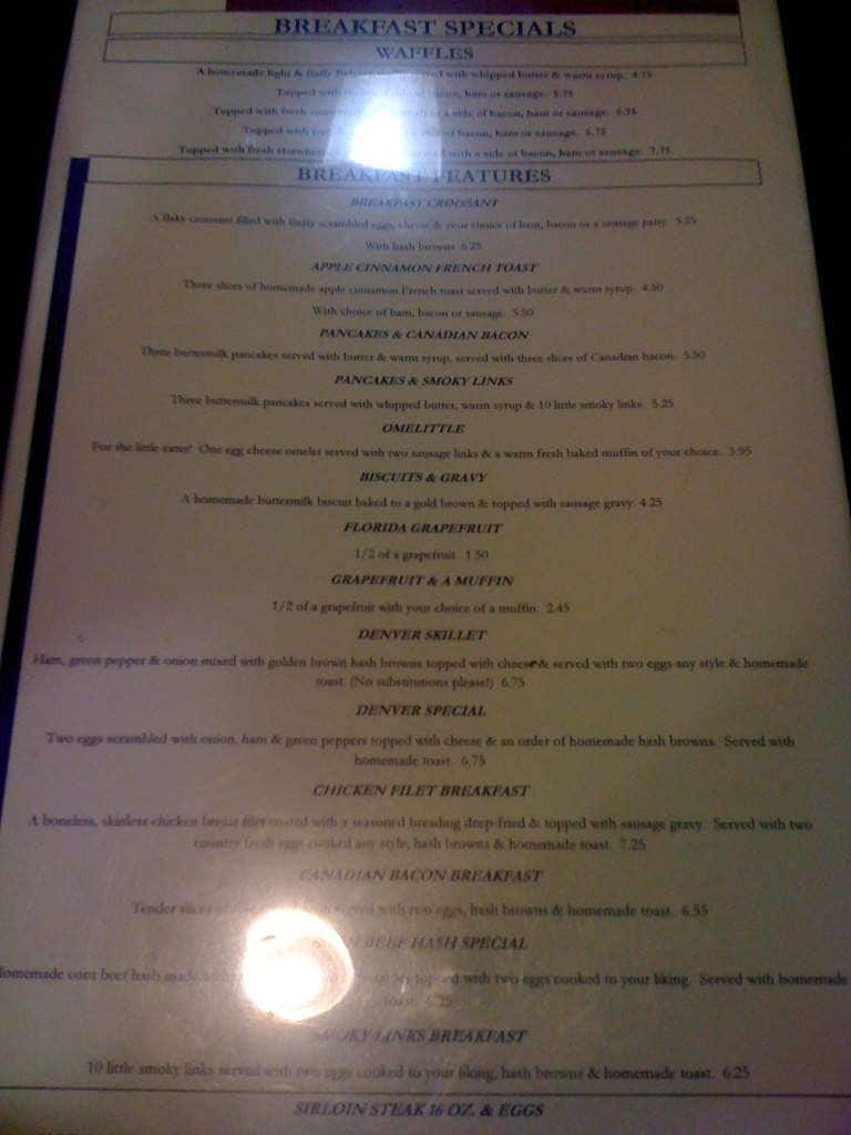 Menu at Pine Cone Restaurant, DeForest