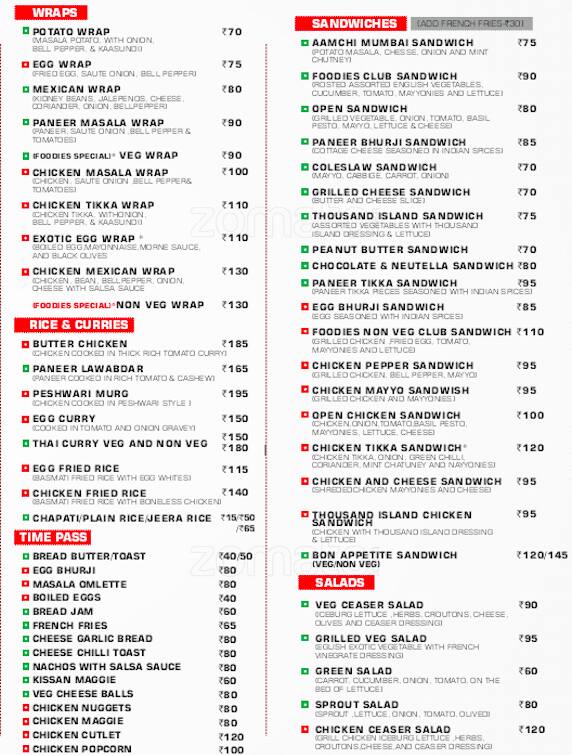 Menu at Foodie's Corner, Mumbai, Ramkumar socity