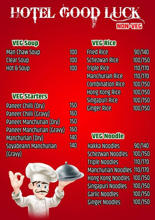 Menu at Good Luck Chinese, Pune, 36/3/2