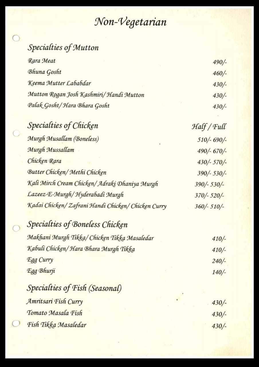 Menu at Extension - The Garden Resort, Patiala