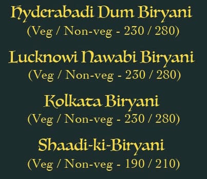 Menu at Biryani Of India, Pune, Survey 151