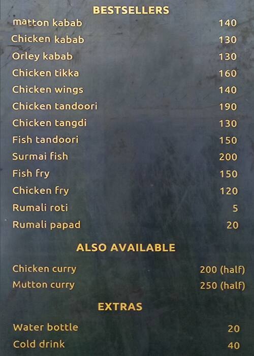Menu of Jeet Shahi Kabab, Shahdara, New Delhi