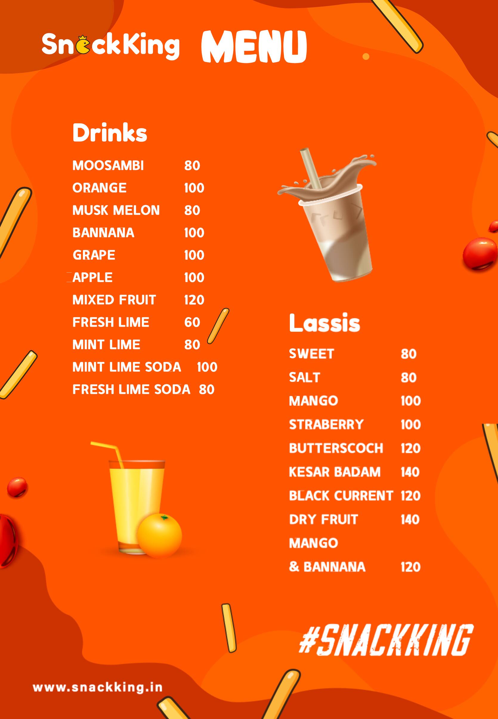 Menu at Snack King, Bengaluru