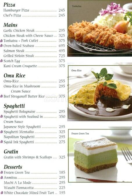 Menu at Ma Maison, Makati, G/F