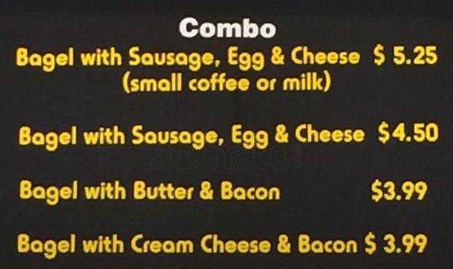Menu at Main Street Bagel cafe, San Leandro