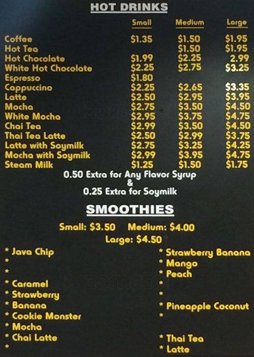 Menu at Main Street Bagel cafe, San Leandro