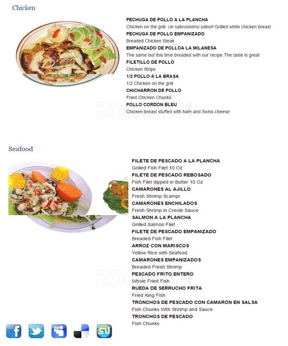 Menu at Caribe Cafe Restaura, Miami, W Flagler St