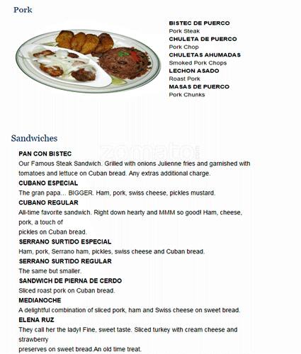 Menu at Caribe Cafe Restaura, Miami, W Flagler St