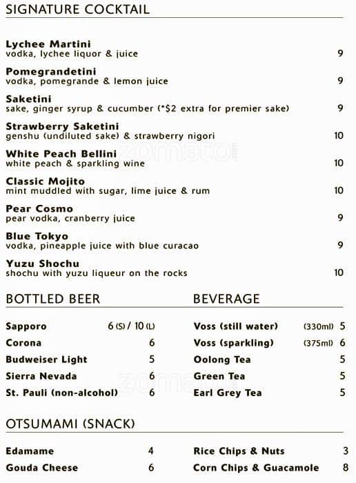 Menu at Festa Wine & Cocktail Lounge - Karaoke pub & bar, San Francisco