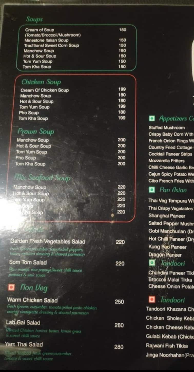 Menu at Cibo Express, Salem