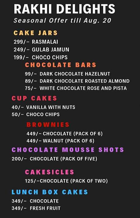 Menu of Felicia Box Of Happiness, Malabar Hill, Mumbai