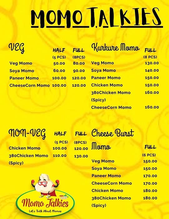 Menu of Momo Talkies, Shastri Nagar, Ghaziabad