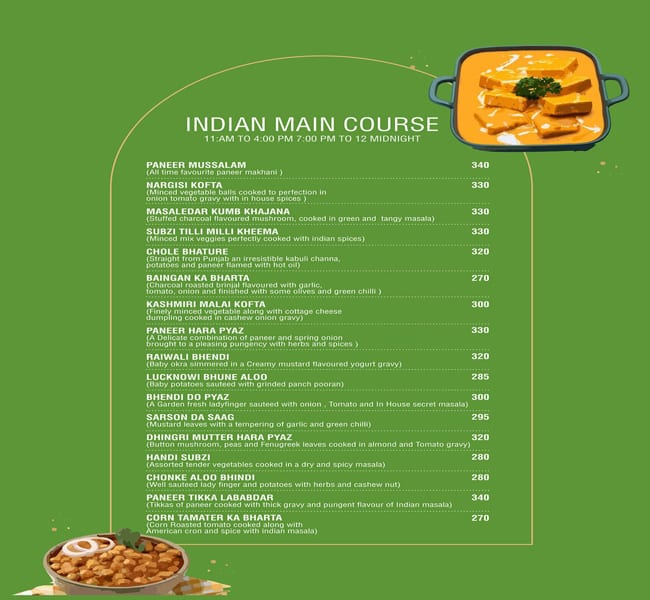 Menu of The Green Door, Goregaon West, Mumbai