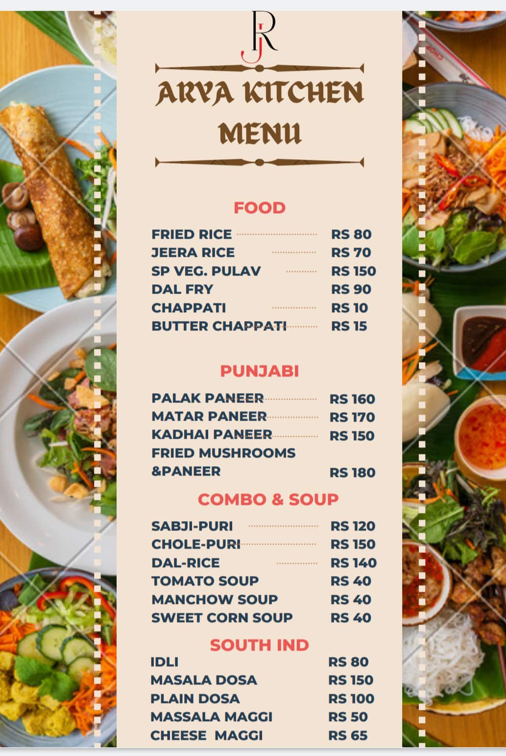 Menu of Arya Kitchen, Chandkheda, Ahmedabad