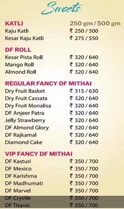 Menu of Prashant Corner, Kalyan, Thane