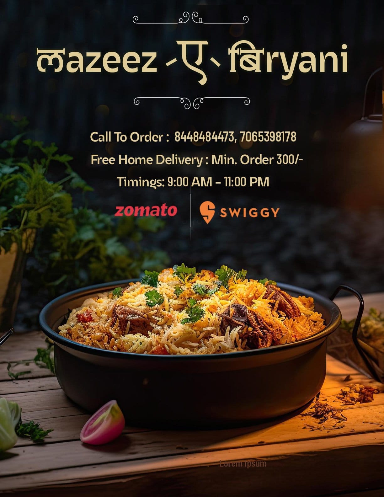 Menu of Lazeez - E - Biryani, Sector 37, Faridabad
