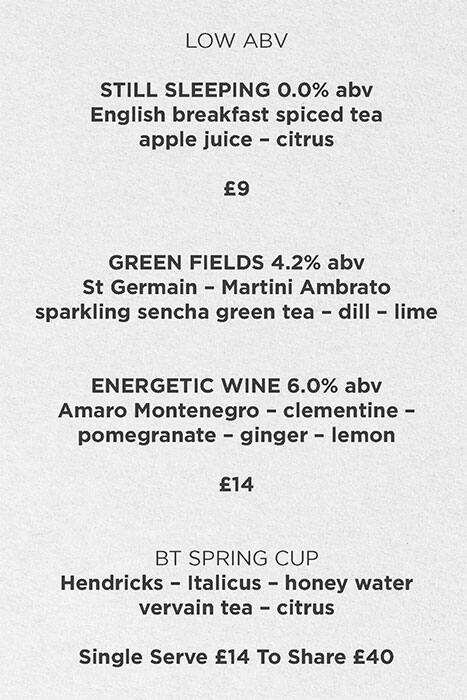 Menu at Berners Tavern pub & bar, London, 10 Berners St