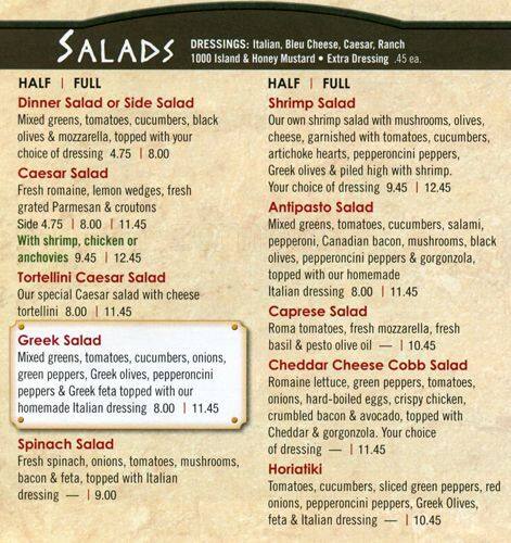 Menu at Kebella's Pizza & Pasta pizzeria, Edmonds