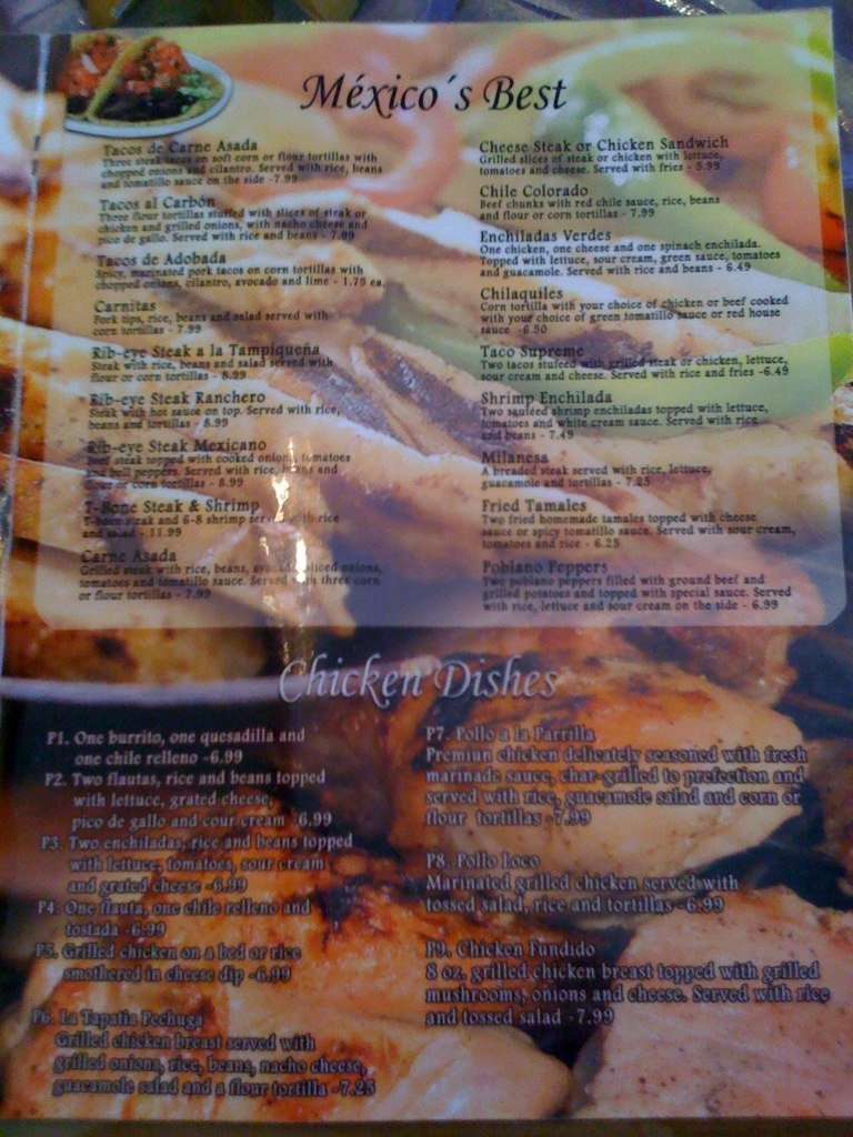 Menu at La Perla Tapatia restaurant, Collierville, W Poplar Ave #0619