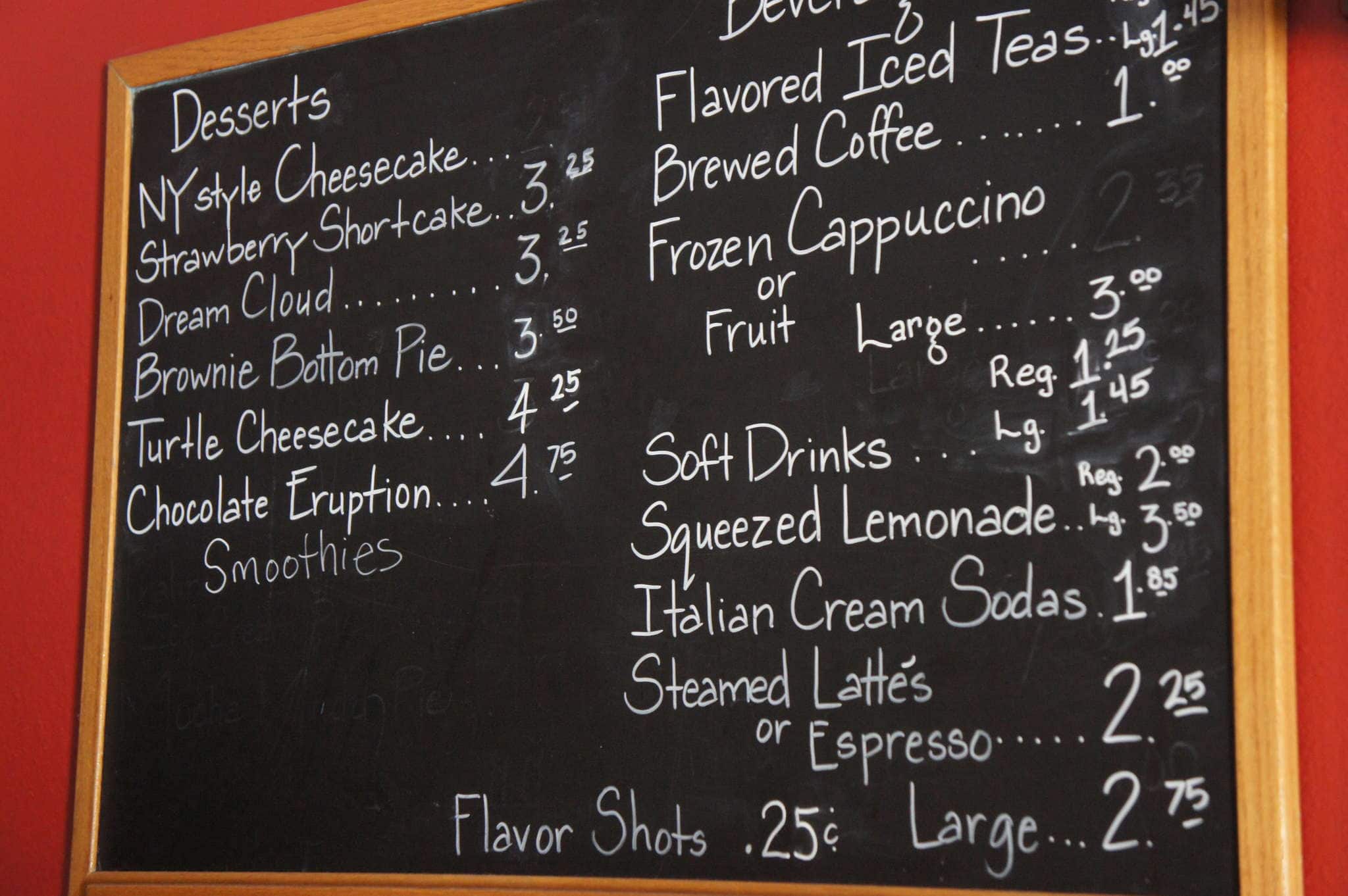Menu at Coffee Cabaret, Mexia, 600 N Paris St