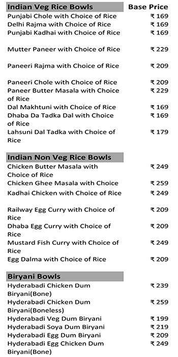 Menu of The Paratha Mantra, Indiranagar, Bangalore