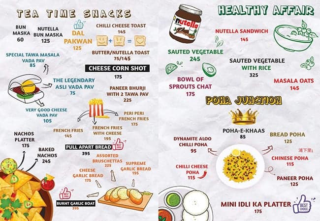 Menu of Tea Connect Cafe, Mansarovar, Jaipur