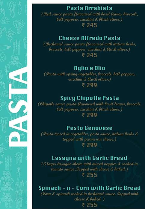 Menu at Kites, Chennai