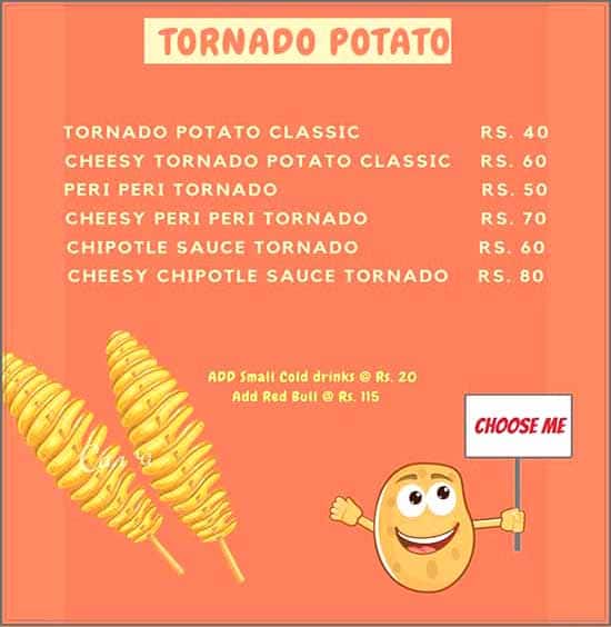 Menu at Mr. Ten, Lucknow