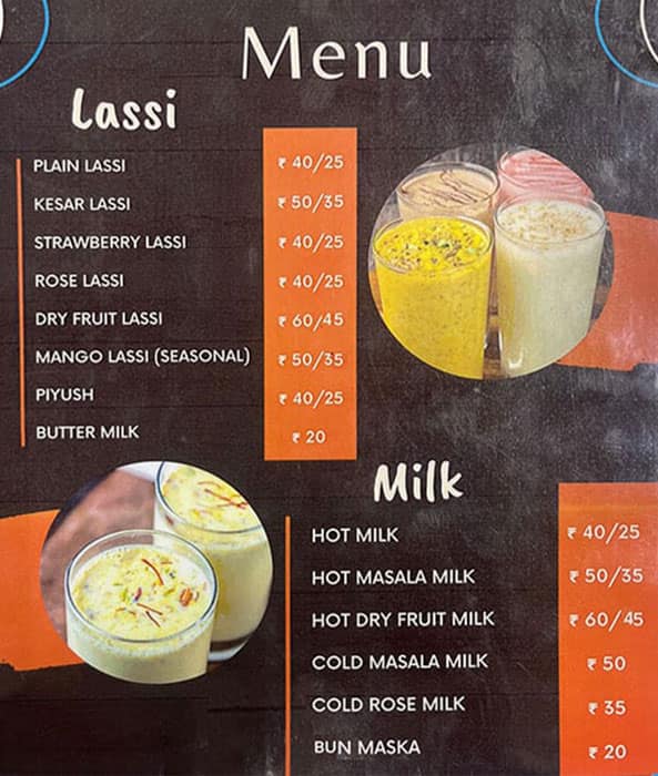Menu of Sagar Dairy Farm, Marine Lines, Mumbai