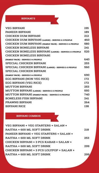 Pot Biryani Menu, Menu for Pot Biryani, Domlur, Bangalore - Zomato