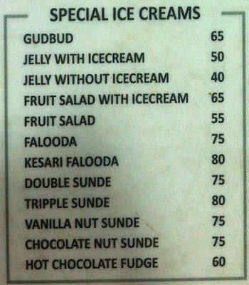 Menu at iSiri Cafe, Bengaluru