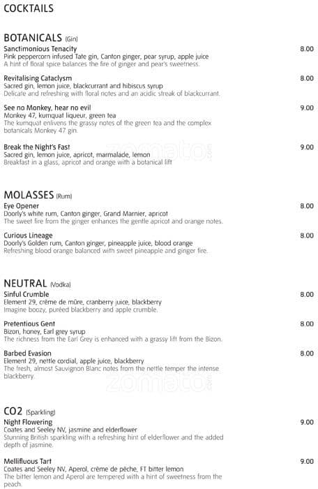 Menu at The Corner at Tate Modern cafe, London