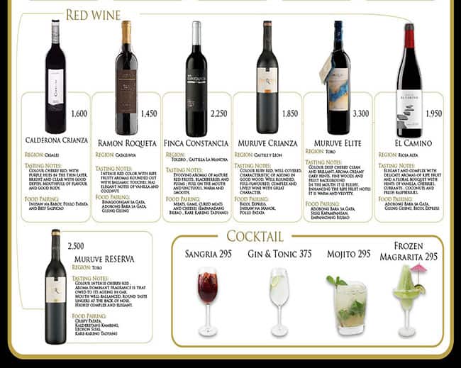 Menu at XO 46 Heritage Bistro restaurant, Makati, Kalayaan Avenue